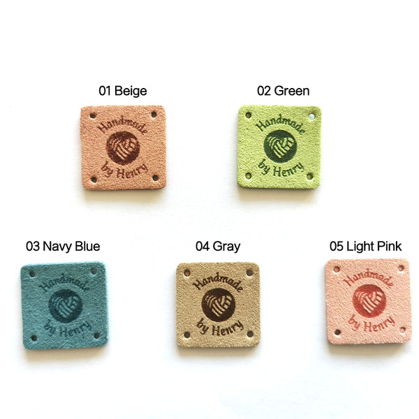 Personalised Square Labels, Custom Crochet Tag, Fabric Label for Handm ...