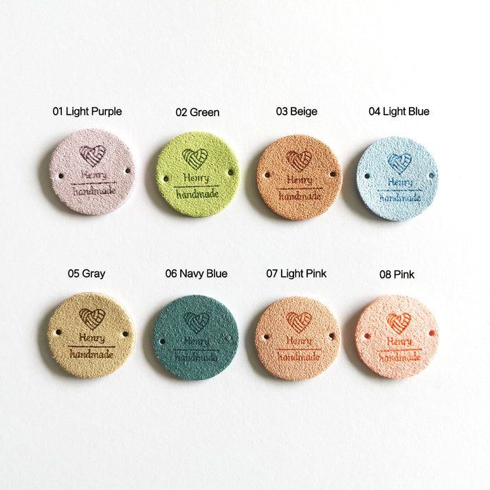 Personalised Circle Labels, Custom Crochet Tag, Fabric Label for Handm ...